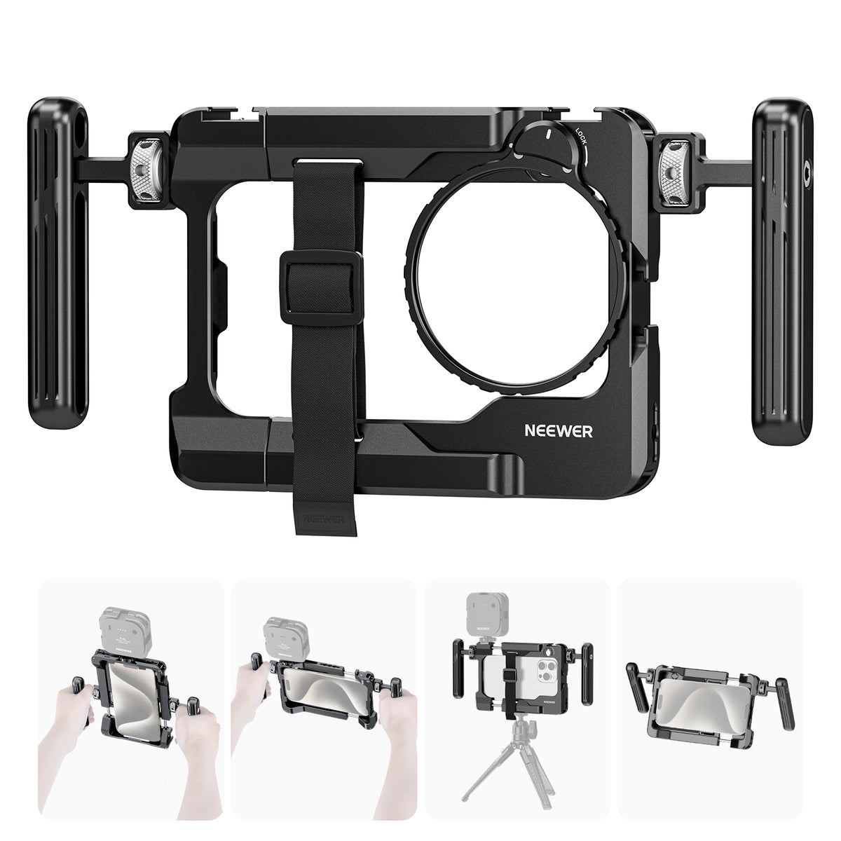 NEEWER PA017 Universal Phone Käfig Cage Video Rig mit Griffen – NEEWER.de