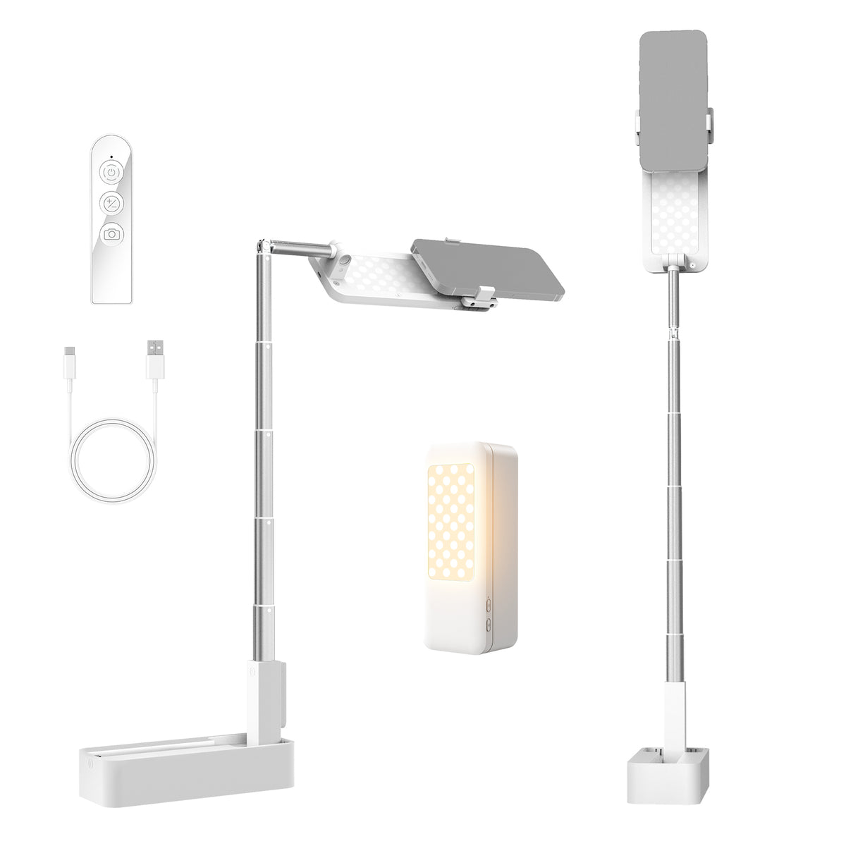 NEEWER V10 Foldable Overhead Phone Mount with Light