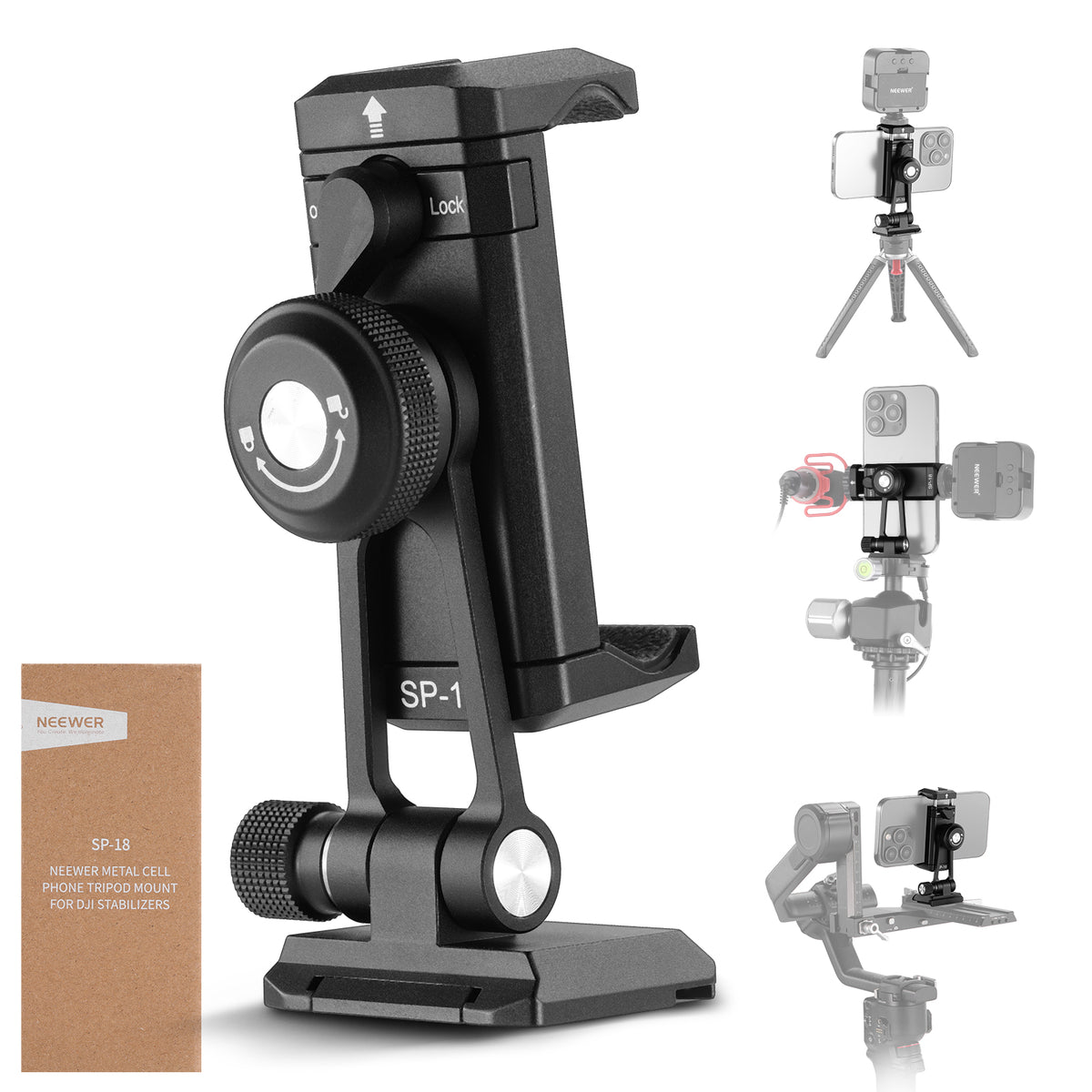 NEEWER SP-18 Phone Tripod Mount Adapter with Arca Type QR Base - NEEWER
